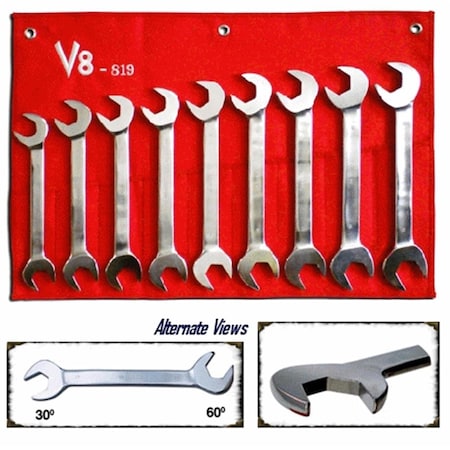 V8 Tools Jumbo Metric Angle Wrench Set, 9 Piece VHT-819 | Zoro