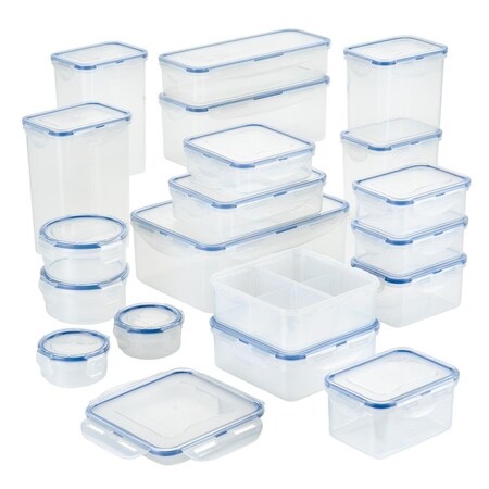 Locknlock Food Storage Container Set, Clear - 38 Piece HPL826S19 | Zoro
