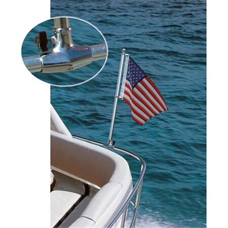 Bookazine Stainless Steel Rail Mount Flag Pole Socket - 1.25 in. Rail ...