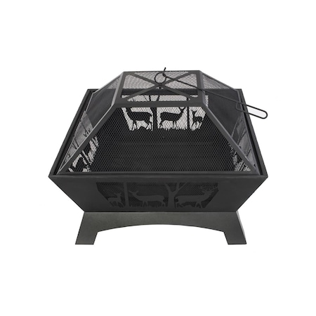 Blue Sky Blue Sky 28 in. Square Fire Pit with Mesh Base & Lid ...