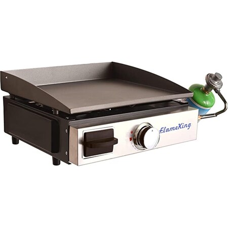 Flame King 17 in. Griddle with 1 lbs Regulator & No Ounting Bracket ...