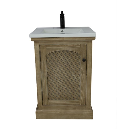 Infurniture 24 In. Rustic Style Bathroom Vanity WK8124 | Zoro