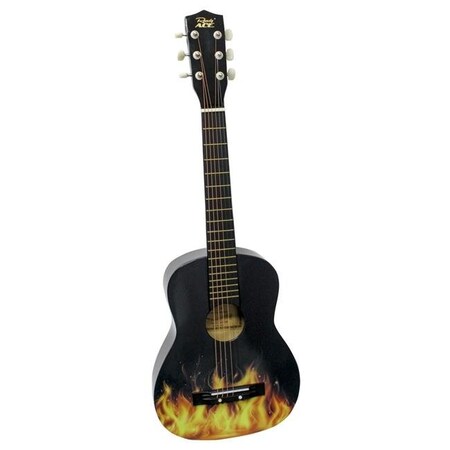 Ready Ace Ready Ace AG-30DFF 30 in. Acoustic Guitar Black with Flames ...