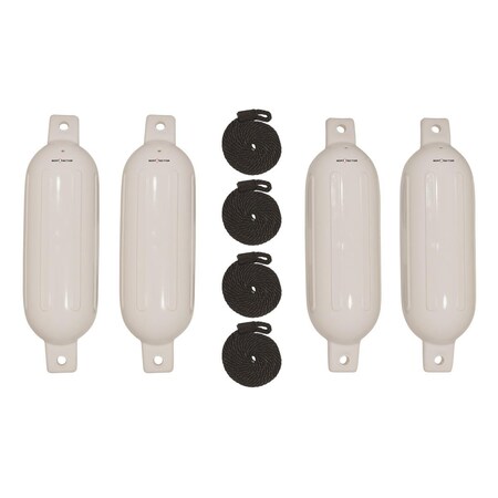 Geared2Golf EXMFV4W 6.5 x 23 in. Boat Tector Fender Value - White, Pack ...