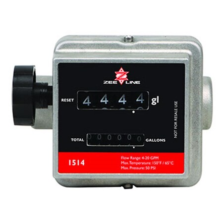 Zeeline Mechanical Liter Fuel Meter 0.75 in. NPT Registers in Liters ...