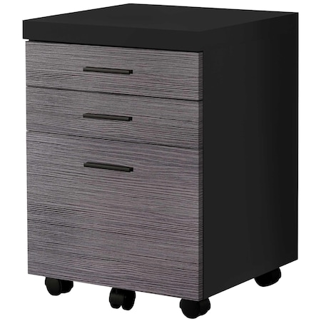 Homeroots 25.25 in. Black Particle Board & MDF Filing Cabinet with 3 ...