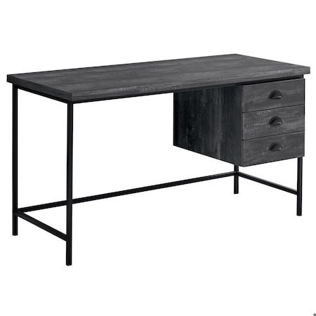 Homeroots 30 in. Black Particle Board & Black Metal Computer Desk with ...