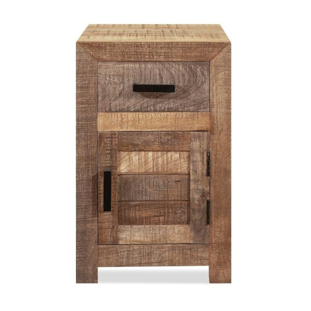 Gfancy Fixtures Solid Wood End Side Table with Drawer & Door GF3093996 ...