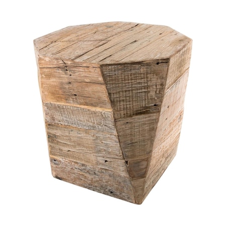 Gfancy Fixtures Light Brown Solid Wood Side Table with Octagonal Top ...