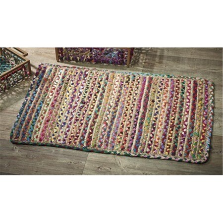 Palacedesigns 2 x 3 ft. Rainbow Colors Jute Rag Braided Scatter Rug ...