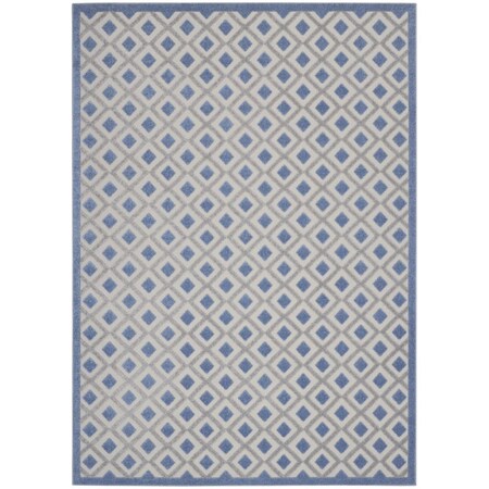 Palacedesigns 8 x 11 ft. Blue & Gray Indoor & Outdoor Area Rug - Blue ...