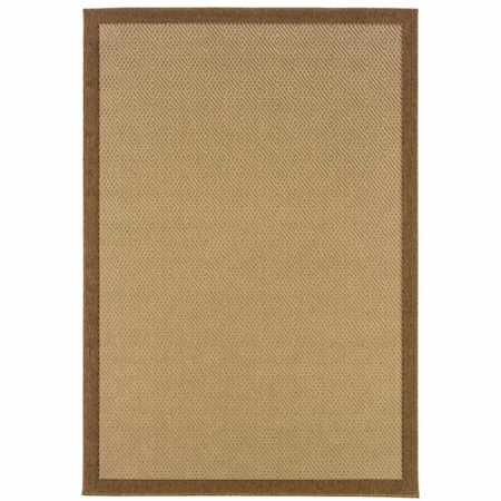 Palacedesigns 7 x 11 ft. Beige & Brown Plain Indoor & Outdoor Area Rug ...