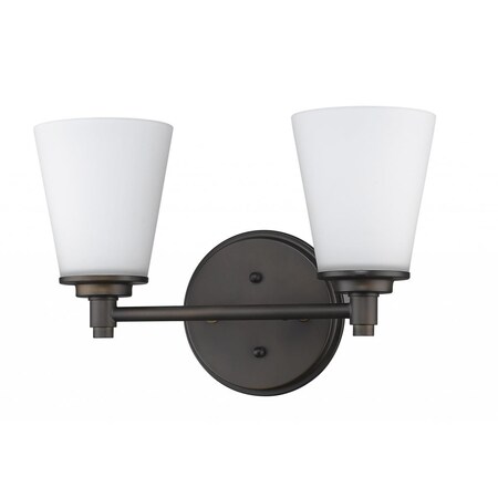 Estallar 10 x 15 x 6.5 in. Conti 2-Light Oil-Rubbed Bronze Sconce with ...