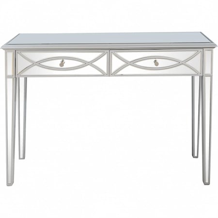Gfancy Fixtures 32 x 48 x 16 in. Silver Glass Mirror Console Table ...