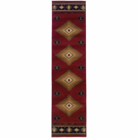 Palacedesigns 2 x 8 ft. Red & Beige Ikat Pattern Runner Rug PA3667575 ...