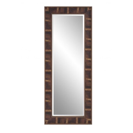 Homeroots Rich Rustic Brown Faux Wood Full Body Wall Mirror 401214 | Zoro