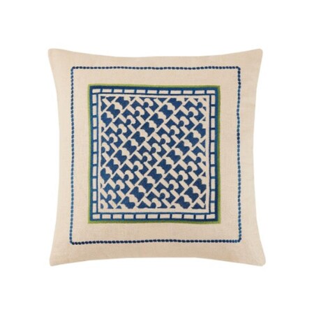 Puesta En Escena 20 x 20 in. Montecito Blue Embroidered Down Filled ...