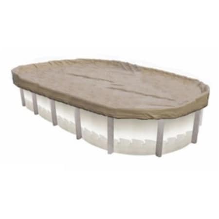 Superjock 12 x 24 ft. Black & Tan Oval Above Ground Winter Pool Cover ...