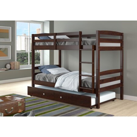 Donco PD-4100CP-503 Twin Over Devon Bunk Bed with Trundle, Dark ...