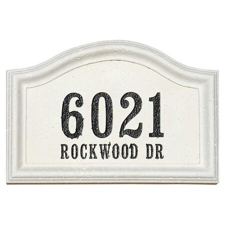 Qualarc 20 in. Engraved Arch Travertine Style Cast Concrete Address ...