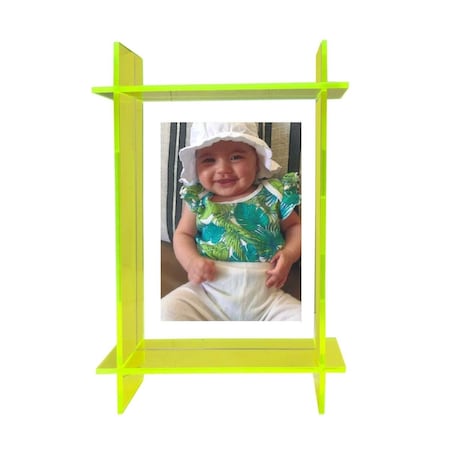 Muebles 8 x 10 in. Neon Orange Lucite Photo Frame MU2642929 | Zoro