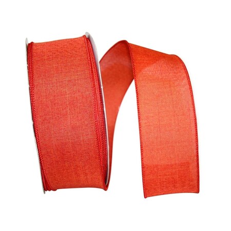 Actividad Everyday Linen Value Wired Edge Ribbon - Rust - 2.5 in. x 50 ...
