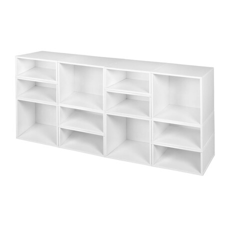 Niche Cubo Storage Set with 4 Full Cubes & 8 Half Cubes, White Wood ...
