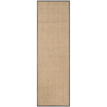 Safavieh Natural Fiber Runner Rugs, Natural and Dark Grey - 2 ft.-6 in ...