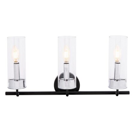 Safavieh Remery Vanity Sconce Chrome & Black SCN5002A | Zoro