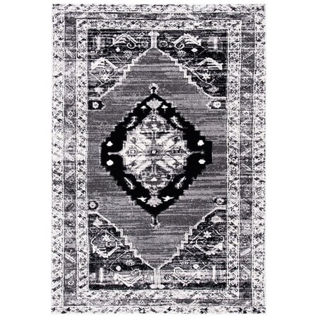 Flowers First 2 ft.-3 in. x 8 ft. Vintage Traditional Runner Rug Grey ...