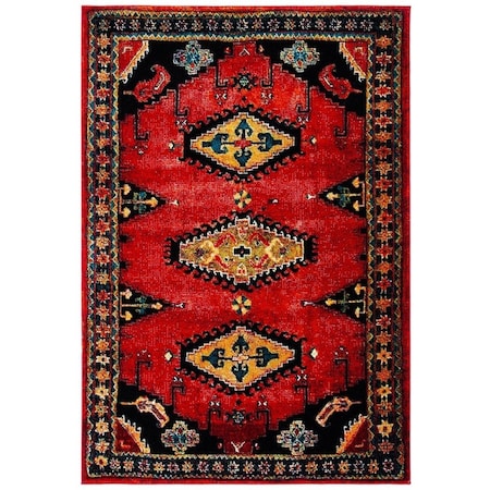 Flowers First 2 ft.-3 in. x 8 ft. Vintage Traditional Runner Rug Red ...