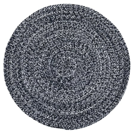 Flowers First 3 x 3 ft. Braided Contemporary Round Rug, Black FL1874430 ...