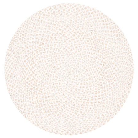 Safavieh 5 x 5 ft. Braided Hand Loomed Round Area Rug; Ivory & Beige ...
