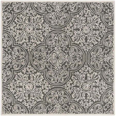 Safavieh Trace Hand Tufted Square Rug, Dark Grey and Light Grey - 6 x 6 ...