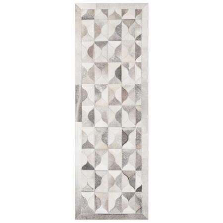 Safavieh Studio Leather Hand Woven Runner Area Rug Grey & Ivory - 2 ft ...