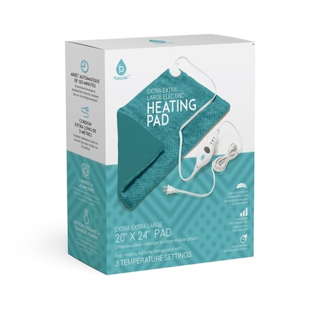 Pursonic Extra Large Electric Heating Pad, Teal - 2XL HMG2024TLD | Zoro
