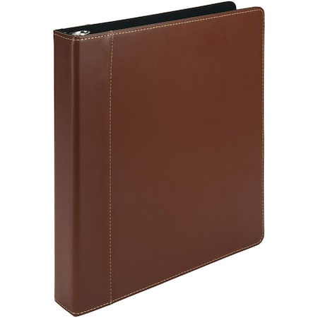 Davenport 1 in. Contrast Stitch Leather Ring Binder, Tan - Letter Size ...