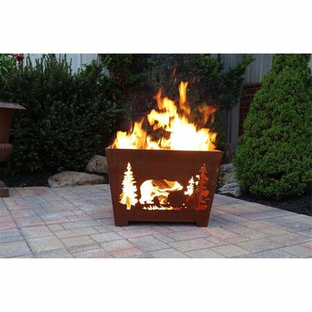 Gardencontrol Bear Fire Basket, Rust Metal GA2659160 | Zoro