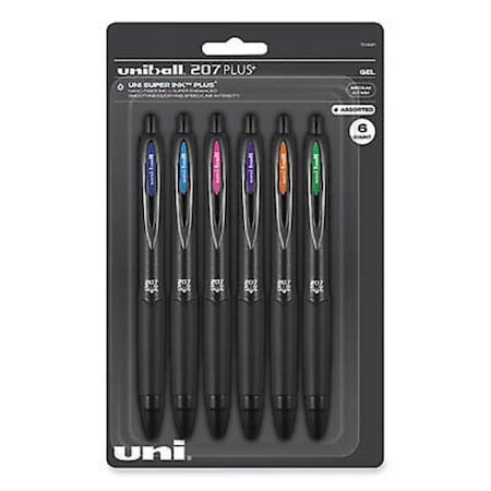 Unione 207 Plus Gel Pen with Medium 0.7 mm Tip - Assorted Color, 6PK ...