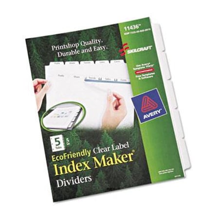 Made-To-Stick 753001 5-Tab Avery Index Dividers Assorted Color ...