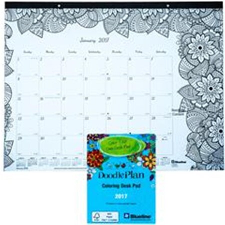 Rediform Office Products 22 x 17 in. DoodlePlan Desk Pad Calendar with ...