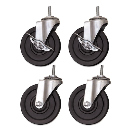 Vortex 4 in. Optional Casters for Wire Shelving PVC Grip Ring - 200 lbs ...
