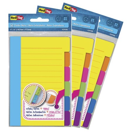 Easy-To-Organize Redi-Tag Assorted Tab Ruled Sticky Notes EA3757831 | Zoro