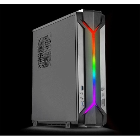 Abacus Slim Mini-ITx Case with RGB Light Strip, White AB2661802 | Zoro