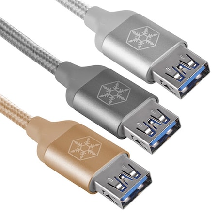 Abacus 0.5 m Reversible USB-C to USB Type-A Female Cable, Silver ...