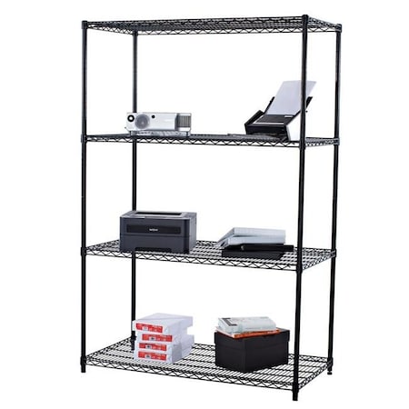 Trinity Trinity TBFPB-0916 4-Tier Wire Shelving Rack; Black - 48 x 24 x ...