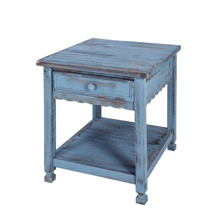 Kd Cama De Bebe Country Cottage End Table Rustic Blue Antique KD3236220 ...