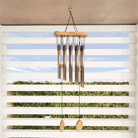 Pure Garden Metal & Wood Wind Chime-34.5 in. Tuned Metal Wind Chimes ...