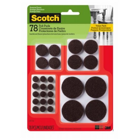3M 3M 236675 Round Felt Pad; Brown - 78 Count 236675 | Zoro