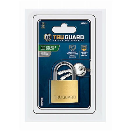 Master Lock 0.56 in. Tru Guard Solid Body Brass Padlock with Steel ...
